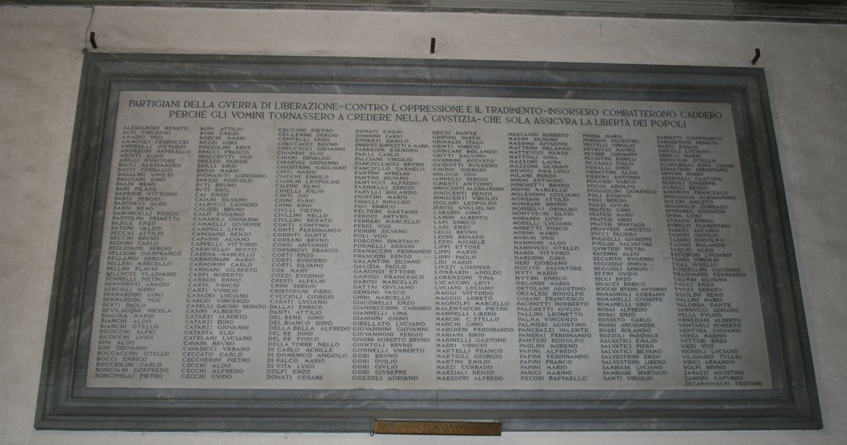 Lapide dei partigiani caduti di Firenze - Comune di Firenze (FI) - MEMO ...